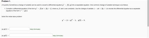 Solved Problem Points Sometimes A Change Of Variable Chegg