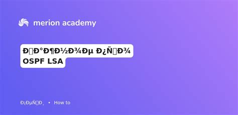 Важное про Ospf Lsa