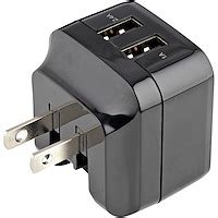 Dual Port Usb Wall Charger International Travel W A Black