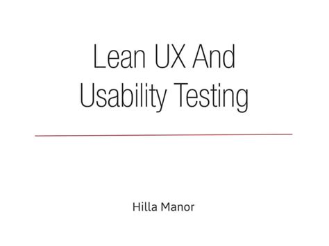 lean ux and usability testing ppt