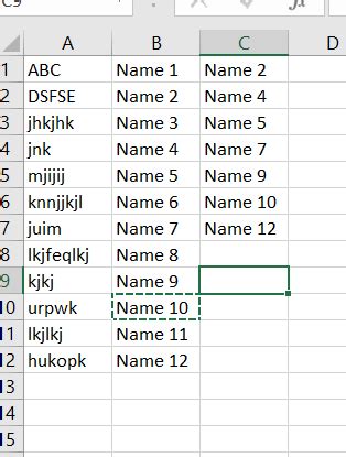 Excel Formula Return Values From One Column Based On Comparison Between Columns Stack Overflow