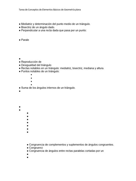 Conceptos De Elementos Básicos De Geometría Plana 1 Pdf