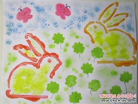 스텐실 기법으로 그림 완성하기 엄마랑 유아 미술놀이 네이버 블로그