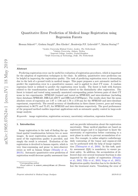 pdf quantitative error prediction of medical image registration using