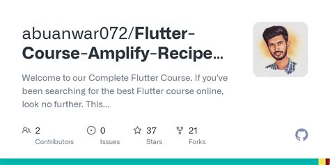GitHub Abuanwar Flutter Course Amplify Recipe App Welcome To Our Complete Flutter Course
