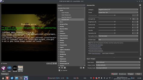 Error Gmic In Gimp On Linux Manjaro Gmic