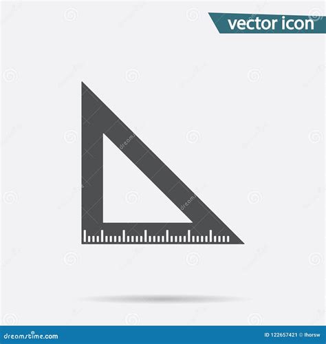 Triangle Ruler Tool Icon Vector Isolated Modern Simple Flat Triangle