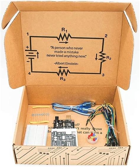 Sparetronic Arduino Uno R3 Learning Kit Includes Led Lights Resistors