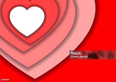 빨강에서 발렌타인 심장 사랑 상징 백색과 분홍색 종이 레이어 배너 포스터 인사말 카드에 대 한 그림자를 잘라 벡터 일러스트입니다 3차원 형태에 대한 스톡 벡터 아트 및 기타