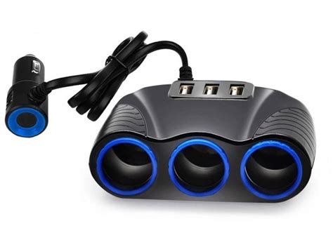 C08 Cigarette Lighter Socket Divider 120w 3 Usb 31a Ports Interlook