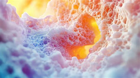 Colorful Abstract Foam Structure With Soft Organic Curves Fluid Holes