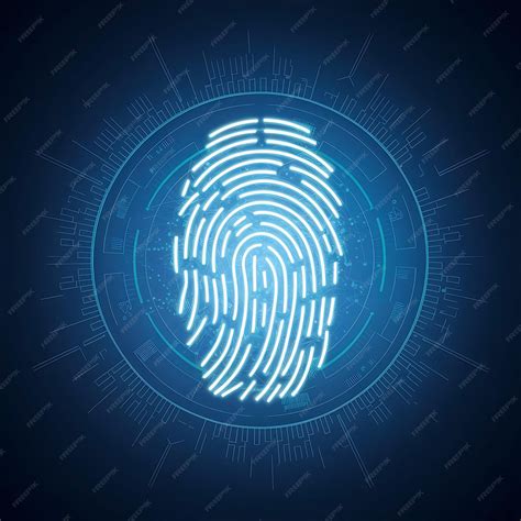 Glowing Digital Fingerprint A Conceptual Representation Of Biometric Authentication Premium Ai