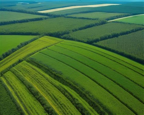 Premium Ai Image A Field Of Green Crops With A Green Field In The