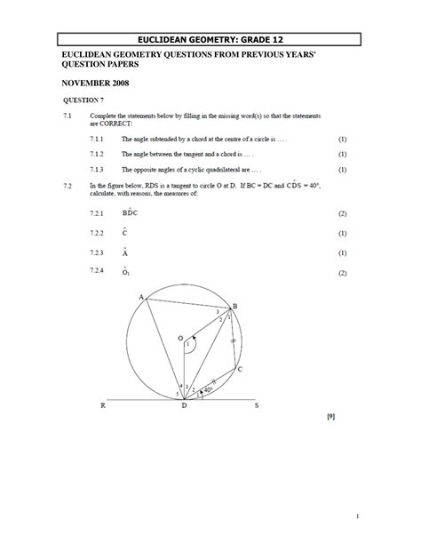 SOLUTION Euclidean Geometry Revision Papers Studypool