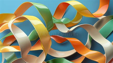 Colorful Intertwined Ribbons Creating A Dynamic Abstract Composition Stock Illustration