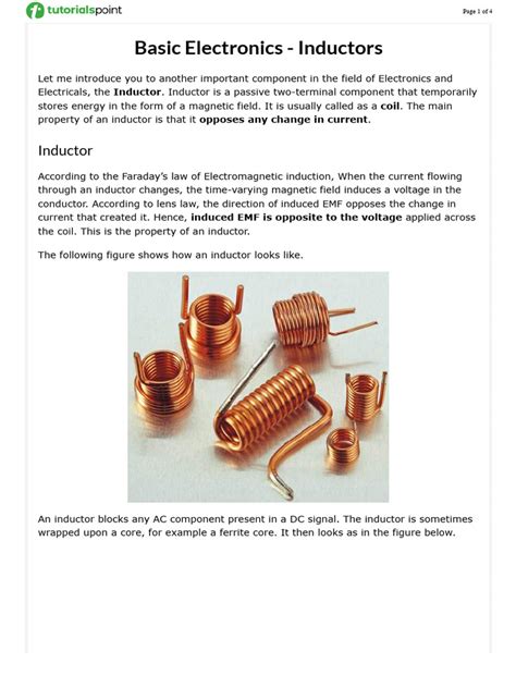 Inductor S Pdf Inductor Electromagnetic Induction