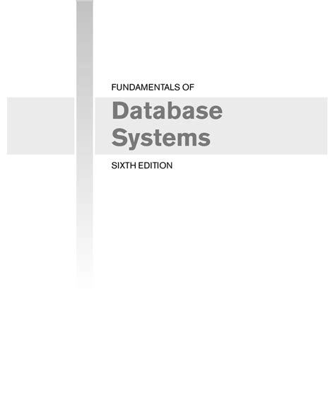 Download Free Fundamentals Of Database Systems Sixth Edition Pdf Online