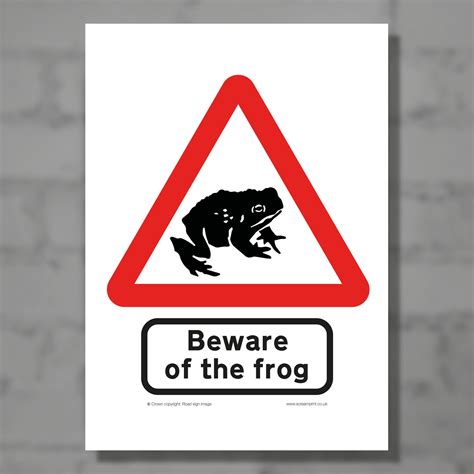 Beware Of The Frog Traphic Sign Etsy