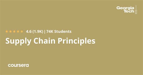Supply Chain Principles Coursya