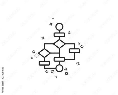 Block Diagram Line Icon Path Scheme Sign Algorithm Symbol Geometric Shapes Random Cross