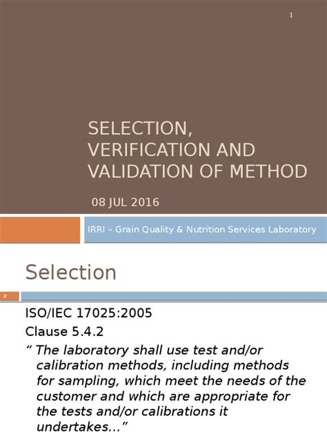 Selection Verification And Validation Of Methods Pdf Detection Limit Accuracy And Precision
