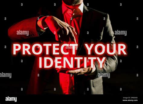 Text Caption Presenting Protect Your Identity Internet Concept Secure From Data Breach And