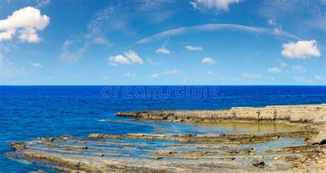 Stone Geological Structures On Massolivieri Summer Sea Coast Siracusa