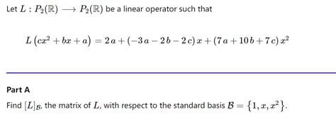 Solved Let Lp2r P2r Be A Linear Operator Such That