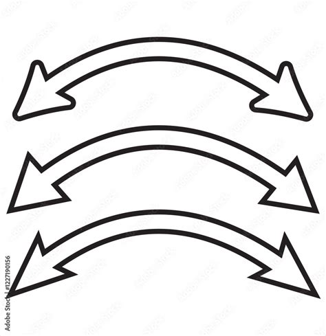 Dual Arrow Dual Semi Circle Arrow Vector Illustration Semicircular