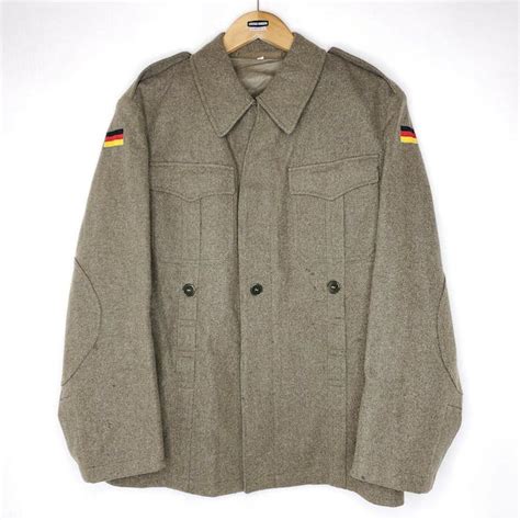 Vintage Post Wwii German Flag M40 Field Green Wool Tunic Coat Jacket