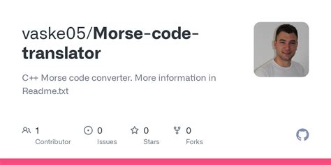 GitHub Vaske Morse Code Translator C Morse Code Converter More Information In Readme Txt