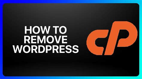 How To Remove WordPress From CPanel Tutorial YouTube