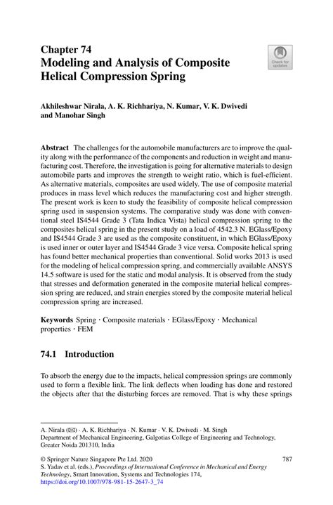 Pdf Modeling And Analysis Of Composite Helical Compression Spring