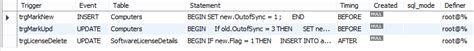 Mysql Cannot Createdelete Trigger Stack Overflow