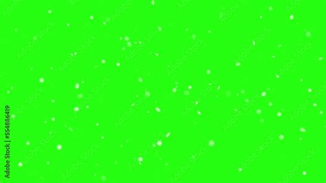 Realistic Snow Falling On Green Screen Background Animation Winter