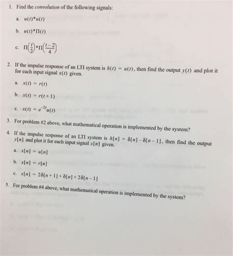 solved 1 find the convolution of the following signals a