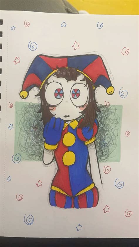 Pomni Drawing Tadc ☆ Cute Eyes Drawing Sketchbook Art Journal Sketch Book