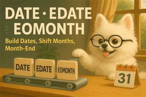 使用 Date、edate 和 Eomonth 建立日期、移動月份並尋找月份的最後一天！ （截止日期、最後日期和財政月份，僅需 1 分鐘）