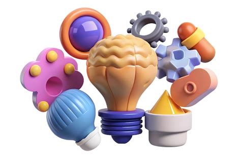 3d Ai Driven Creative Brainstorming Concept With Innovation Teamwork Spontaneity Icon Isolated O