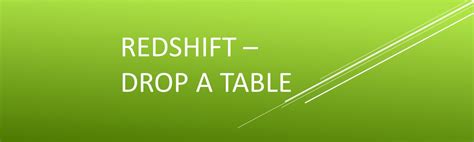 Redshift Drop Table Aws Bytes