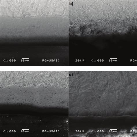 Sem Micrographs Of The Different Thicknesses Of The Layers Nitrided At Download Scientific