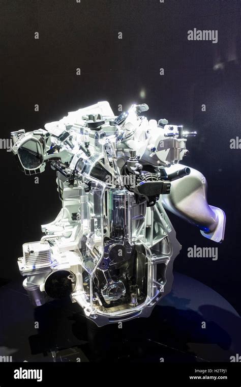 Detail Of Variable Combustion Infinity Vc Turbo Engine At Paris Motor