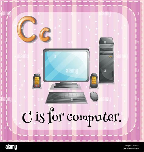 Flash Card Letter C Is For Computer Stock Vector Image Art Alamy