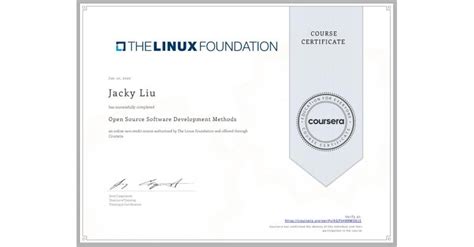 Chih Jen Liu On Linkedin Completion Certificate For Open Source Software Development Methods