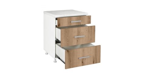 Кухненски шкаф долен с три чекмеджета In D60 F дъб артизан • Модулна кухня In дъб артизан