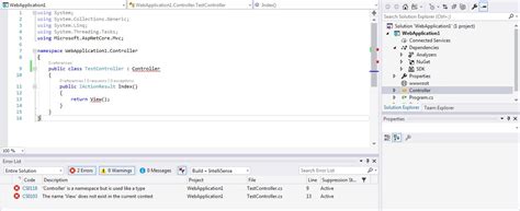 Controller Is A Namespace But Is Used Like A Type Error On Compiling