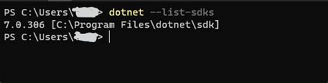 why does dotnet cli only list one version of the sdk but visual