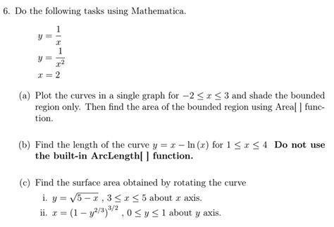 solved 6 do the following tasks using mathematica 1 y y