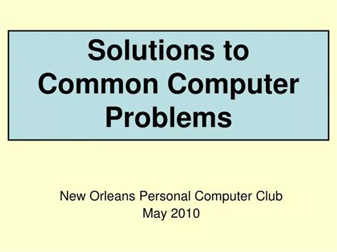 Ppt Solutions To Common Computer Problems Powerpoint Presentation Free Download Id37374