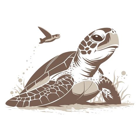 Sea Turtle Hatchling Making Its Way To The Ocean Premium Ai Generated Vector
